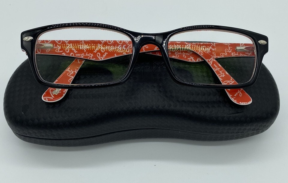 RAY BAN BLACK RED EYEGLASS FRAMES LOGO RB 5206 2479 52 b 18 140 | eBay