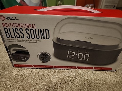 Bwell Bliss Sound 3-in-1 Alarm Clock w/ Sleep Machine & Bluetooth ...