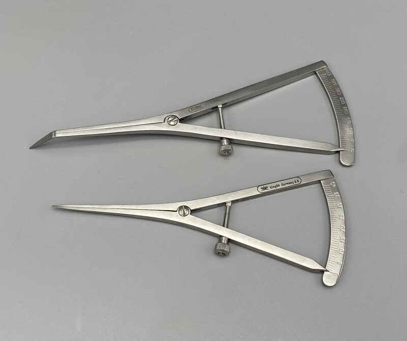 1pc Dental Implant 40mm Caliper Orthopedic Measuring Gauge Tool Curved ...