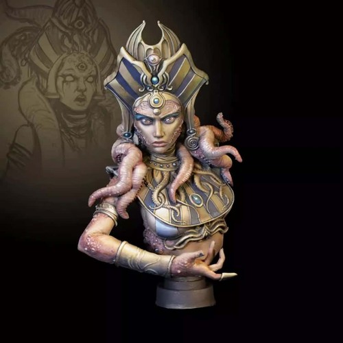 1/12 Scale Eldritch Queen Resin Bust Fantasy Cthulhu Priestess Model | eBay