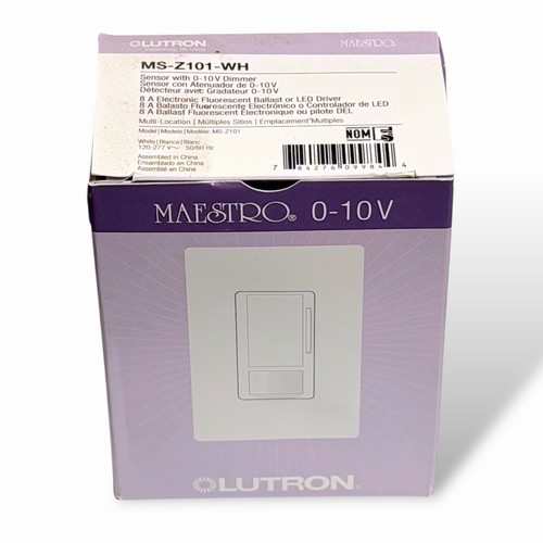 LUTRON Maestro 0-10v Dim White Wall Switch MS-Z101-WH Dimming Occ/Vac ...