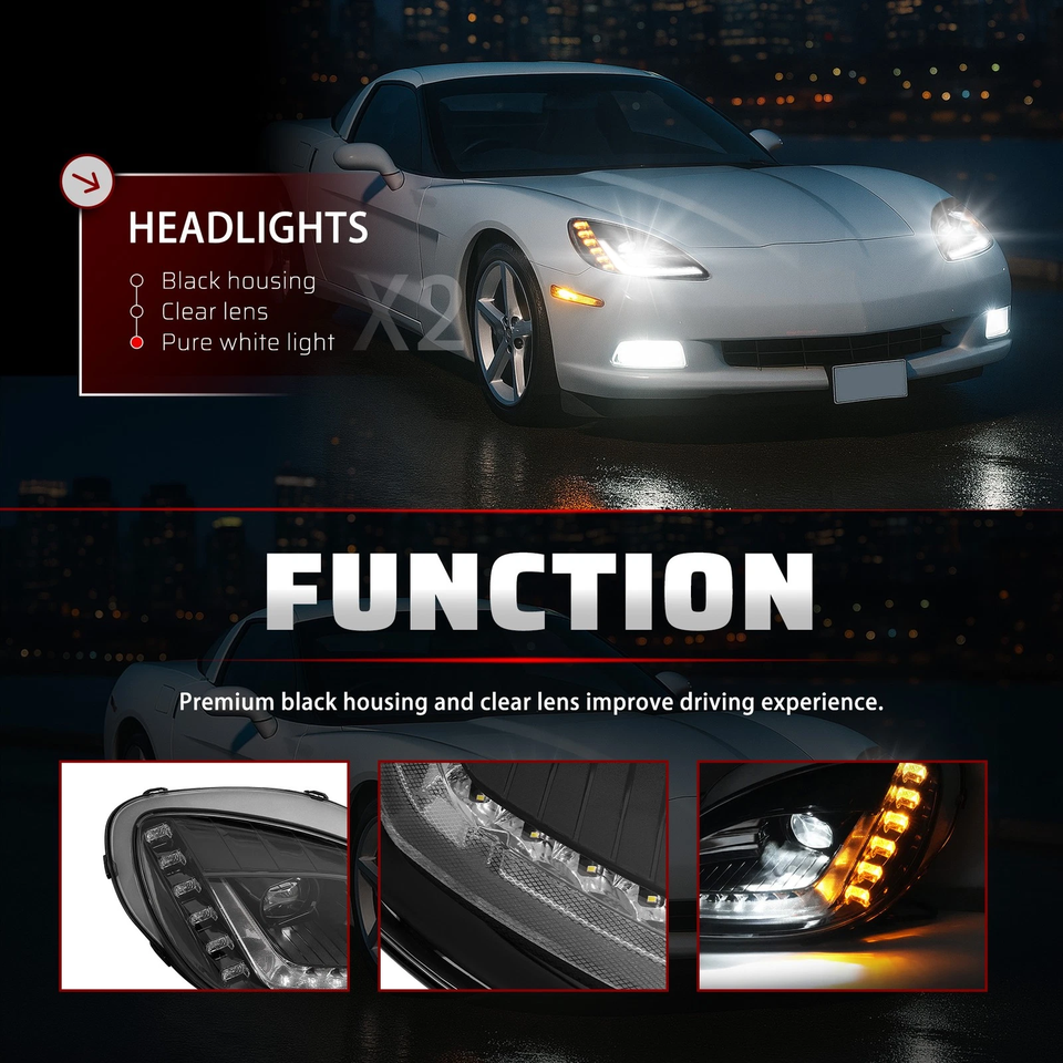 For Chevy Corvette C6 2005-13 LED Sequential Headlights Driver ...