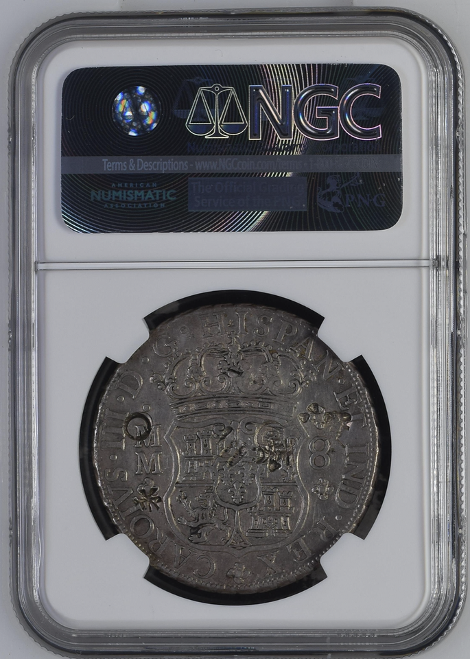 1762 Mo MM Mexico 8 Reales 8R Chopmarked NGC AU Details Rare Colonial ...