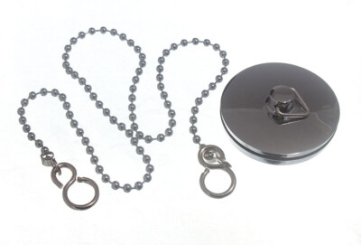 New 20 X Chrome Plated Metal Basin Bath Plugs 44mm With Chrome Chain ...