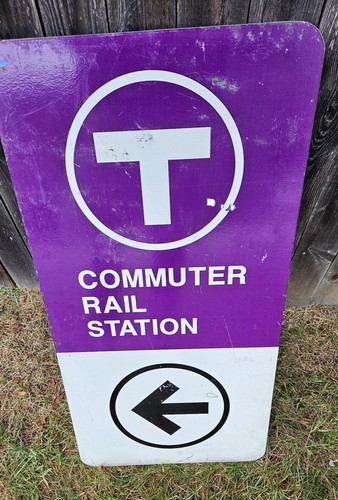 Large Retired Boston T MBTA Commuter Rail Station Sign - Amazing!😲 | eBay
