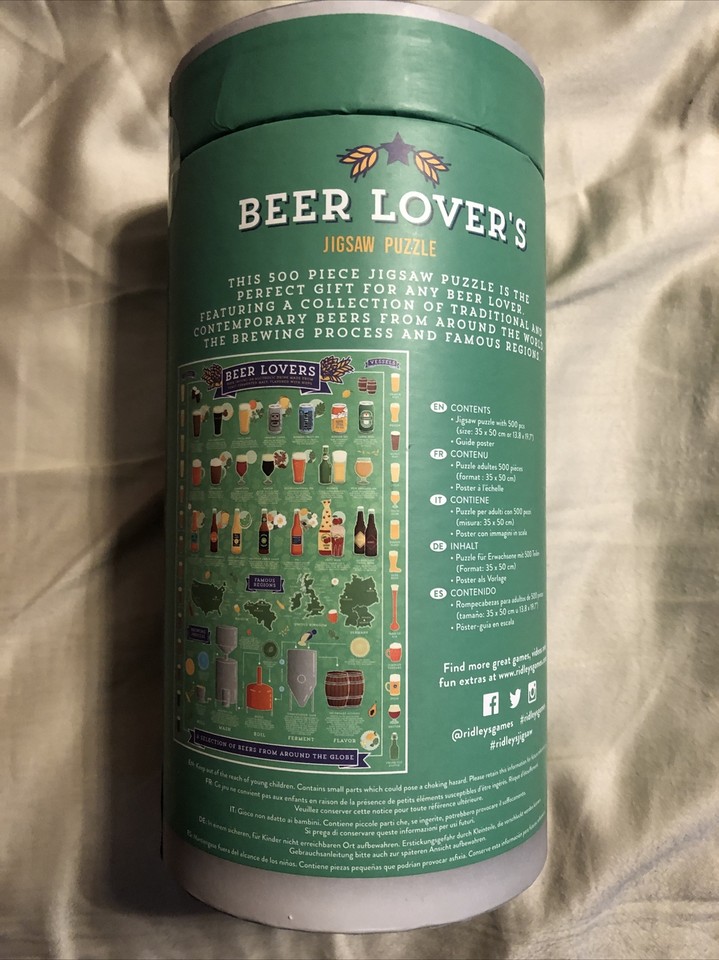 Brand New Beer Lover's Jigsaw Puzzle by Ridley's 500 pc puzzle | eBay
