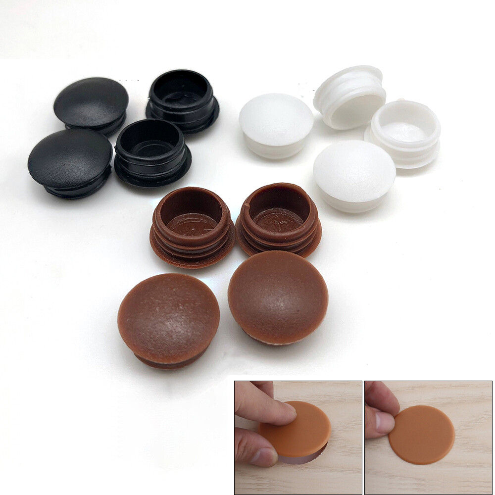 Plastic Hole Plugs Caps 64Pcs 16mm(5/8') White Nylon Plastic Round