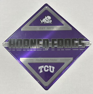 TCU Horned Frogs Metal Diamond Wall Sign Man Cave Decor NCAA Licensed ...