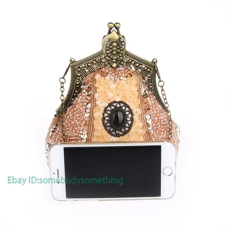 Vintage Women's Beaded Purse Stone Handbag Elegant Dinner Bag | eBay