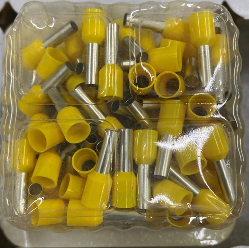 BM 00610 Insulated End Sleeve/Bootlace Lug, 6mm2/10 AWG, Yellow, 100 Pc ...