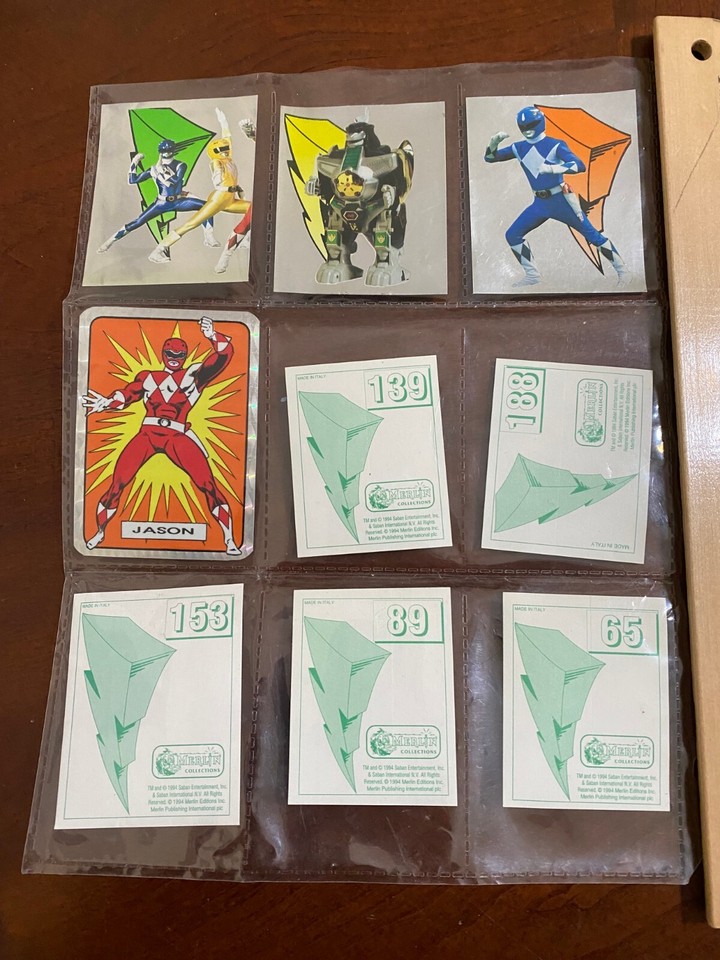 1993-1994 Mighty Morphin Power Rangers Merlin Stickers Made in Italy ...