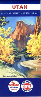 1954 Chevron Road Map: Utah NOS | eBay