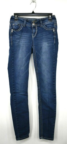 Wallflower Junior Medium Denim 2 Button Cotton Stretch Thick Stitch Denim Jean 1 | eBay