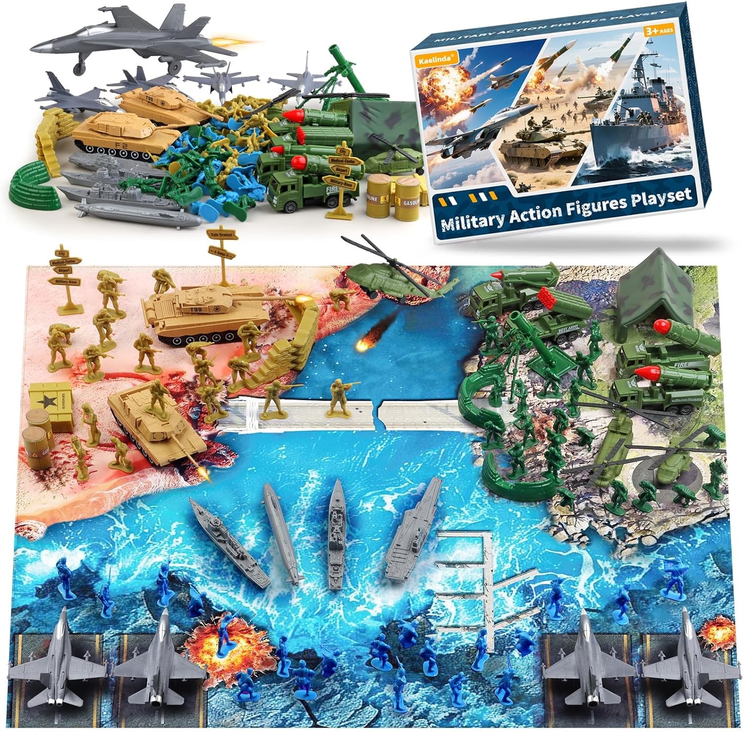 Army Men Action Figures, Army Toys for Boys Age 4-7 6-8 8-12, Toy ...