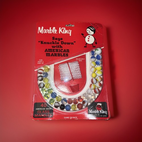 Vintage NOS 40 Count Marble King Cats Eye Rainbow Blister Pack Glass Marbles USA | eBay