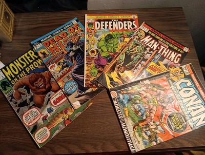 VTG-Marvel Comics-lot Of 5-Monsters, Dead Of Night, Defenders, Man ...