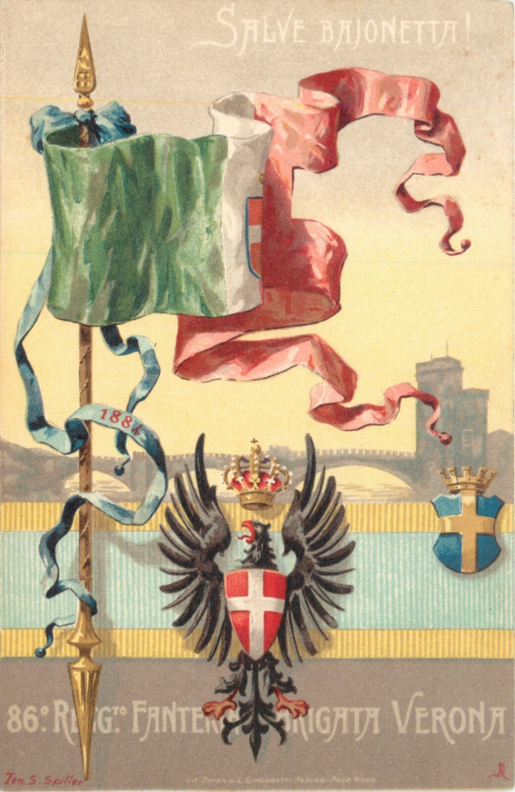Italian Regimental, 86° Reggimento Fanteria Brigata Verona,Banner ...