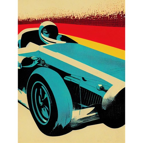 Motor Racing Car Driver Pop Art Graphic Large Wall Art Poster Print ...