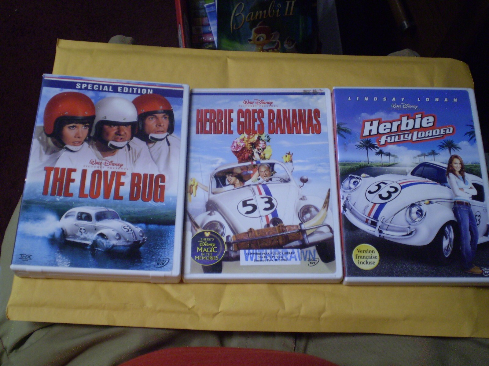 (3) Disney Herbie The Love Bug DVD Lot: Love Bug Goes Bananas Fully ...
