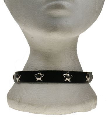 Gothic Punk 1 Row Rivet Star Leather Neckband NB261 | eBay UK