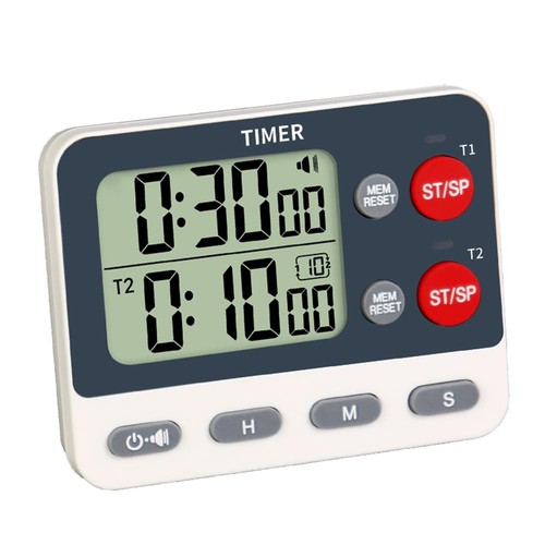 Digital Dual Kitchen Timer, 2 Groups Cycle Countdown Timer, Pomodoro ...