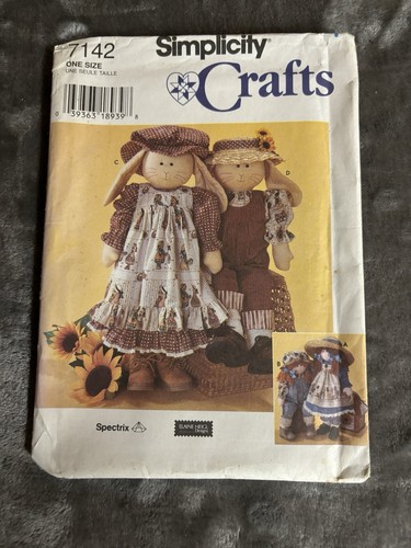 VTG Simplicity Sewing Pattern 7142 Rag Doll Bunny Or Kid Dolls ...