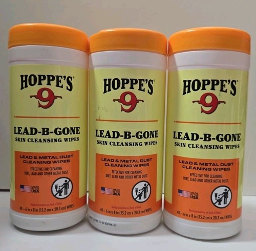 Hoppes Lead/Metal Dust Remover Skin Cleansing Wipes 3 Pack - 40 Ct Each ...