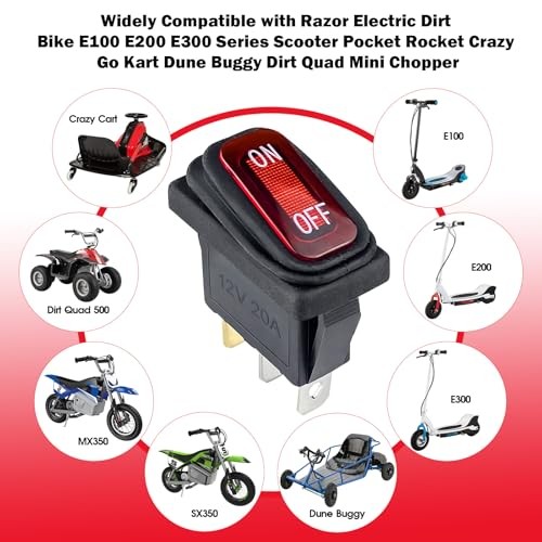 On-Off Power Switch for Razor MX350 MX400 SX350 Electric Dirt Bike E300 ...