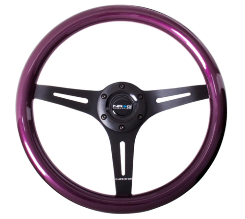 NRG Wood Grain Steering Wheel - 350mm (Purple Pearl Flake Grip / Black ...
