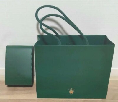 ROLEX Watch Case Green Leather Protection Watch Holder Soft Travel ...