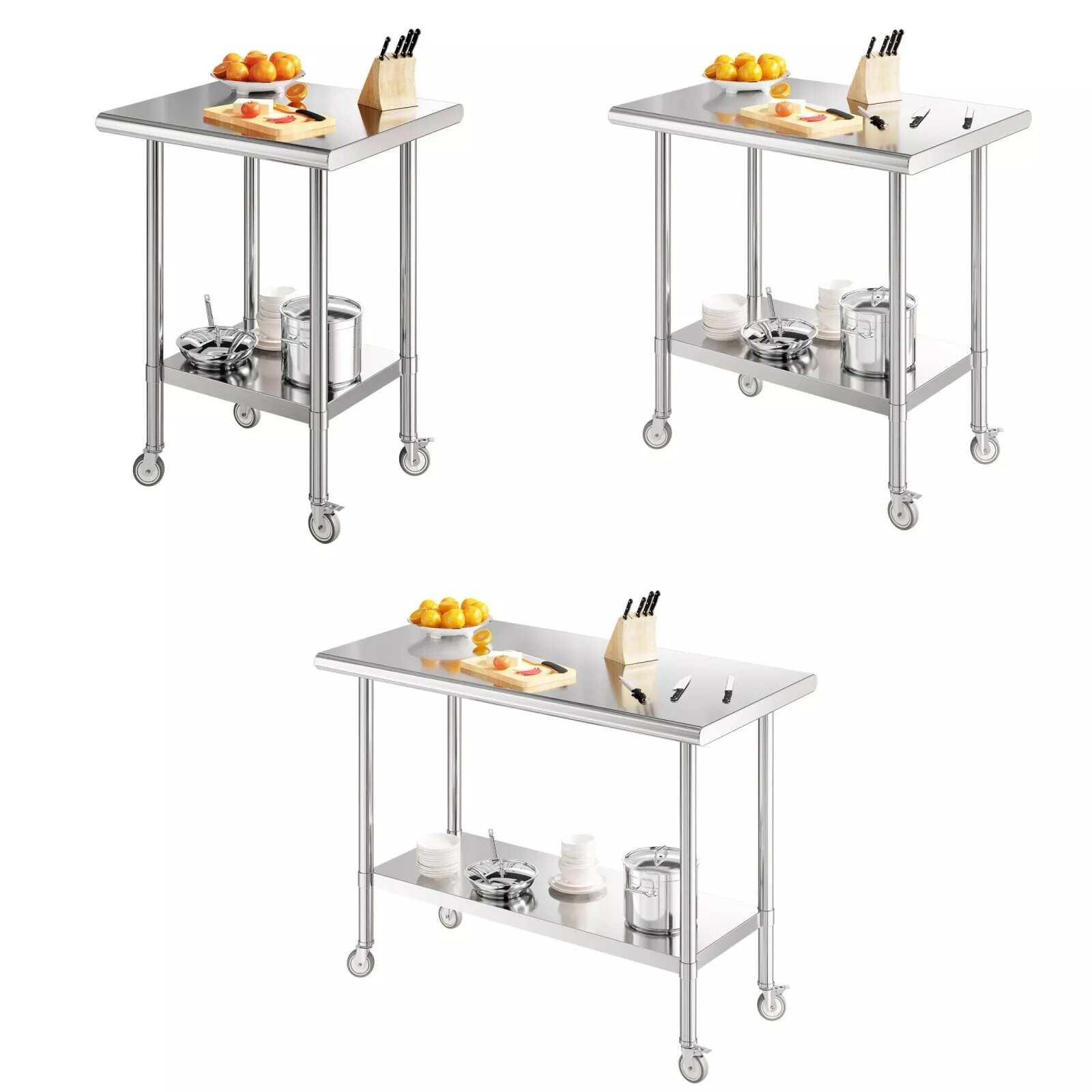 Stainless Steel Table, NSF Commercial Restaurant Kitchen Prep & Work ...