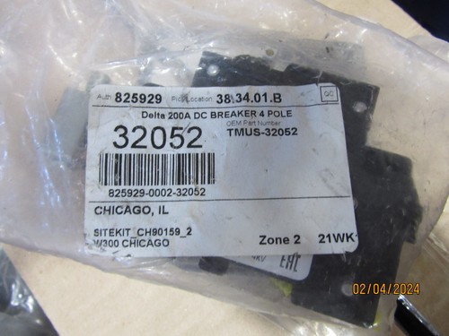 Delta / CBI 32052 Circuit Breaker 4P 200A 80VDC QY49U2200B0ZT New Free ...