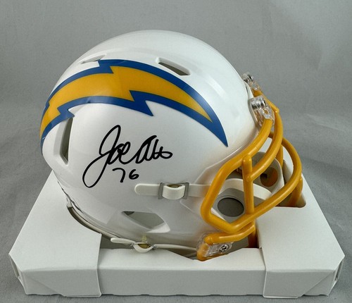 JOE ALT SIGNED AUTOGRAPHED LOS ANGELES CHARGERS SPEED MINI HELMET BAS ...