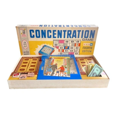Vintage 1961 Concentration Board Game Fourth Edition by Milton Bradley ...