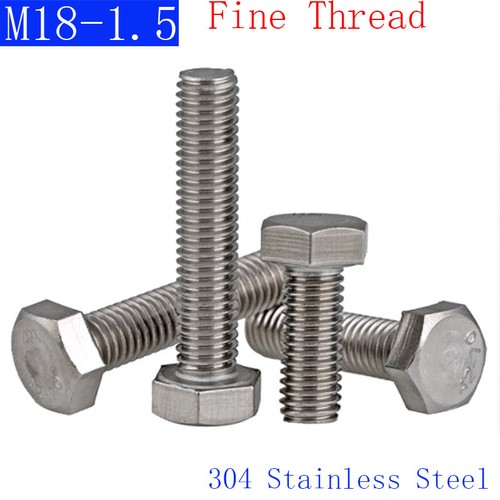 M18 - 1.5 Fine Thread 304 Stainless Steel Hexagon Cap Head Screws Bolts ...