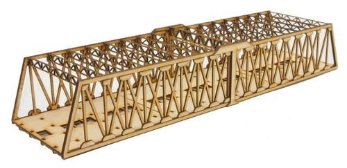 TT-BR009 Twin Track Extra Long Girder Bridge TT:120 Gauge Model Laser ...