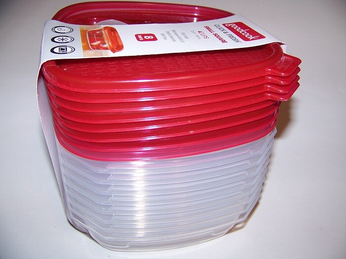 Goodcook Click & Fresh Food Storage Containers Large, Med. Small Square ...