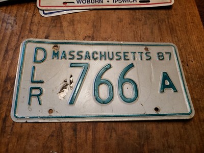 Massachusetts Ma License Plate Car Dealer Tag 1987 DLR 766 A | eBay