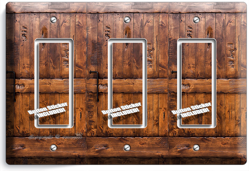 RUSTIC WOOD RANCH BARN DOOR LIGHT SWITCH OUTLET PLATE ROOM CABIN HOUSE ...