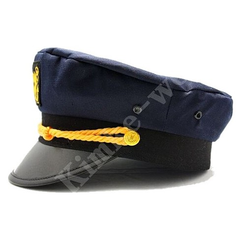 Dark Blue Yacht Captain Skipper Sailer Boat Cap Hat New | eBay