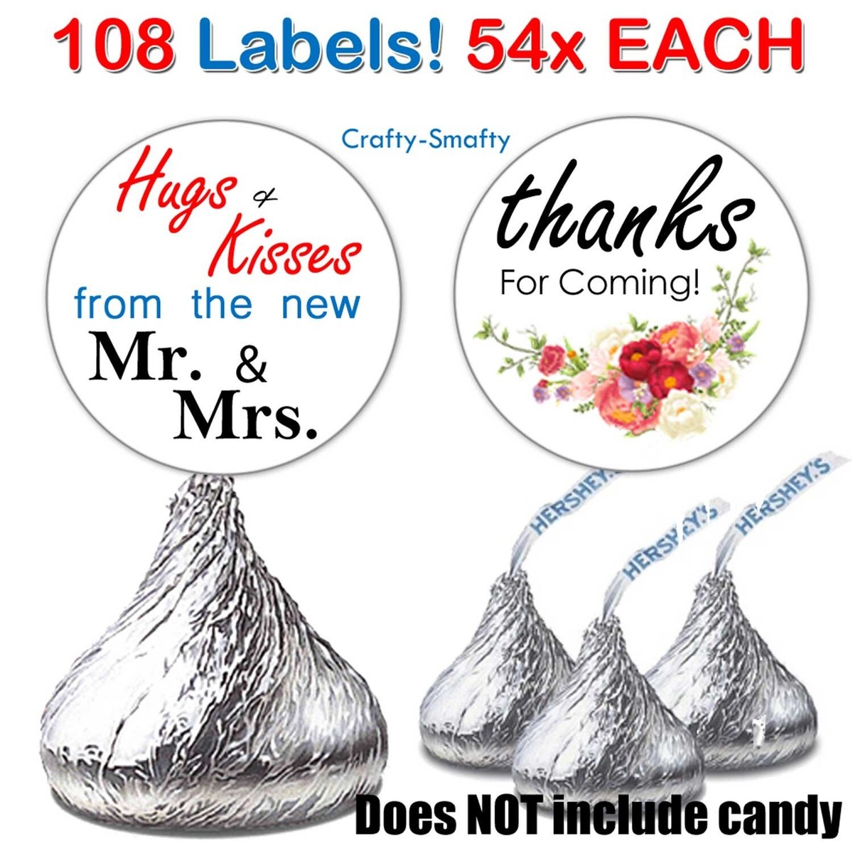 Hershey Kisses Wedding Favor Labels