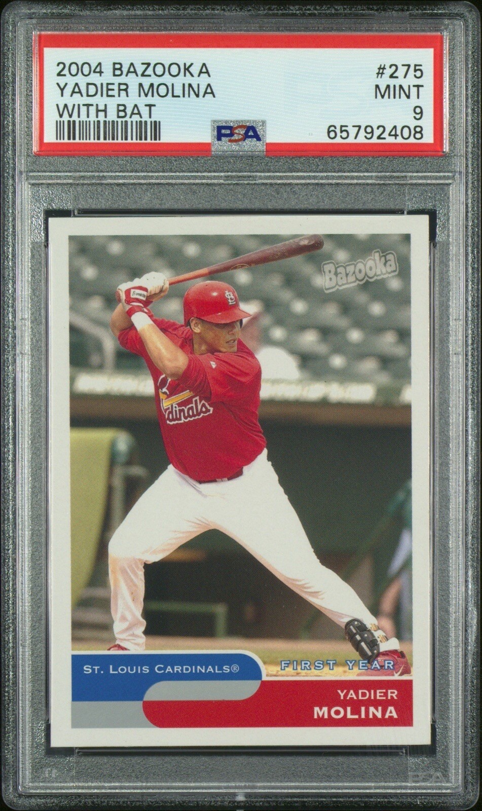 2004 BAZOOKA YADIER MOLINA With Bat #275 PSA 9 MINT ROOKIE St. Louis ...