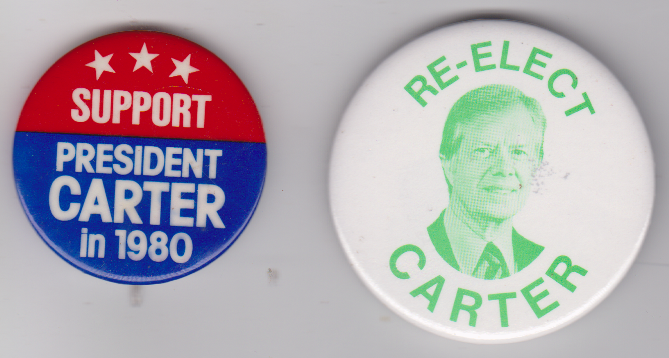 Lot of (2) 1980 Jimmy Carter Presidential Campaign Buttons | eBay