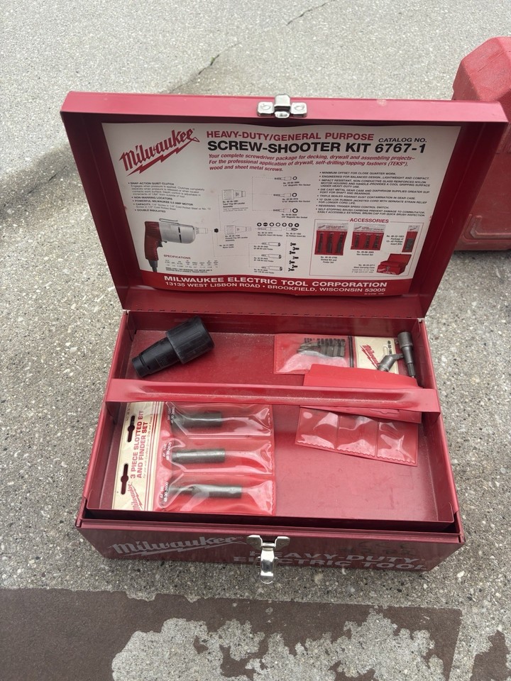 VGC Milwaukee Screw-Shooter Drill 6760-1,Metal Storage Case,Attachments ...