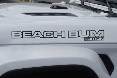 x2 Beach Bum Edition Vinyl Decal Hood Sticker Fits Jeep Wrangler | eBay
