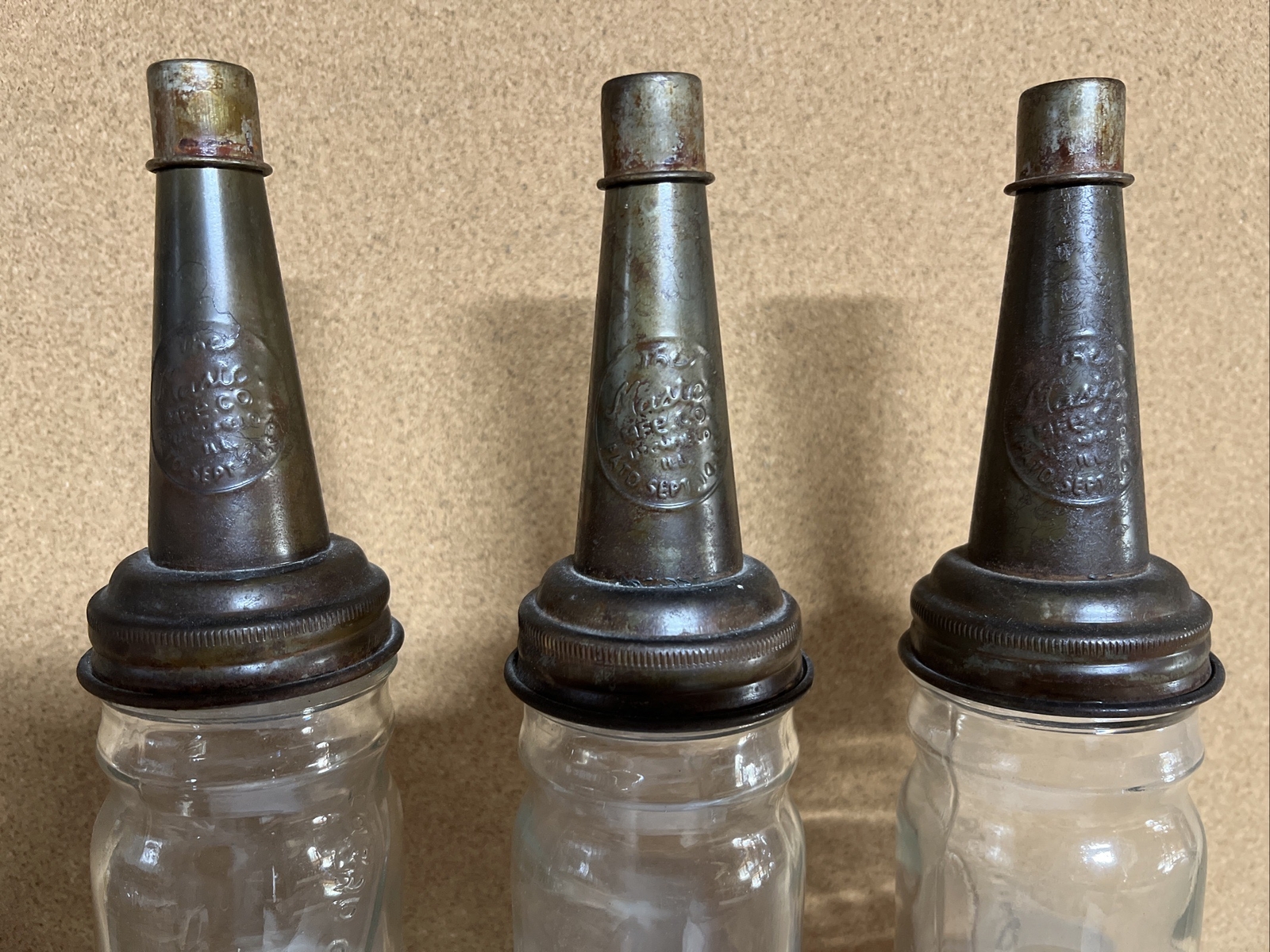 Philip 66 Motor Oil Set Of 8 Glass Bottles With Tin Tops, With Carrier. F/S | eBay