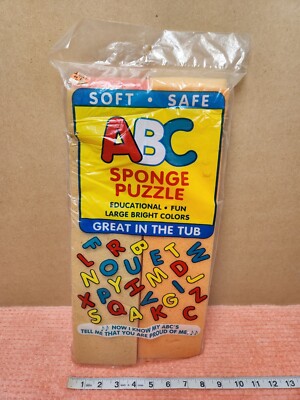 VTG ABC Sponge Puzzle Learning Educational Toy Great In The Tub SEALED ...