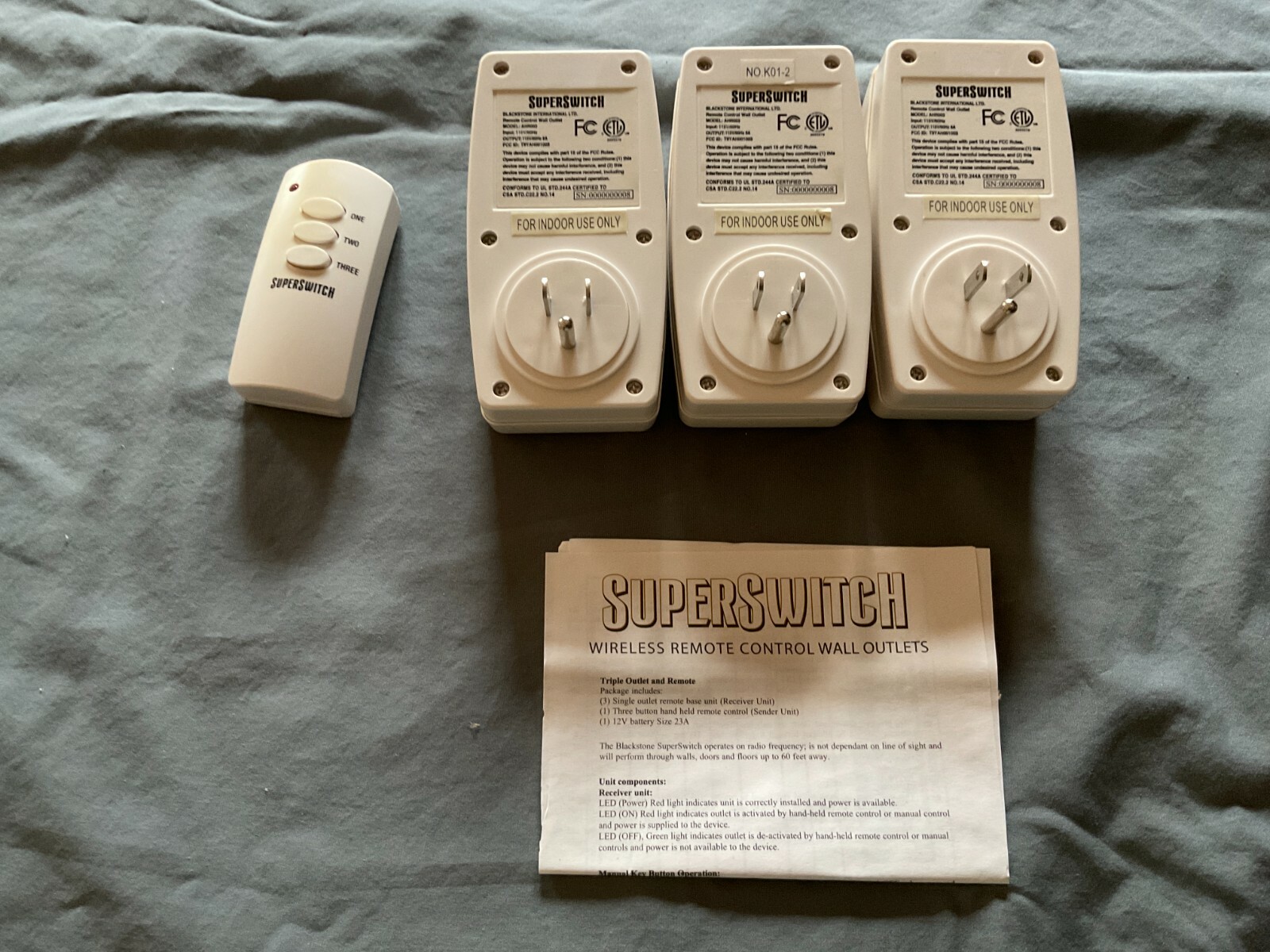 New Blackstone Superswitch - 3 Wireless Remote Control Wall Outlets ...