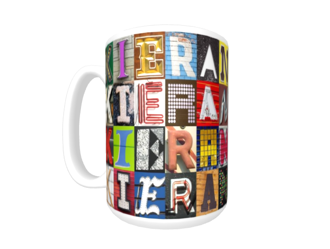 KIERAN Coffee Mug / Cup featuring the name in photos of sign letters | eBay