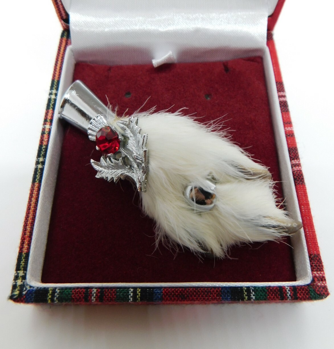 Miracle Scottish Ptarmigan Grouse Foot Claw Ruby Thistle Brooch Mens ...